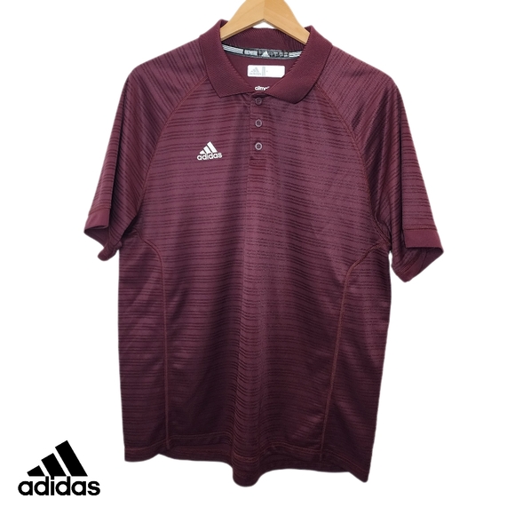 adidas | Shirts | Cadidas Climate Mens Maroon Short Sleeve Collared ...